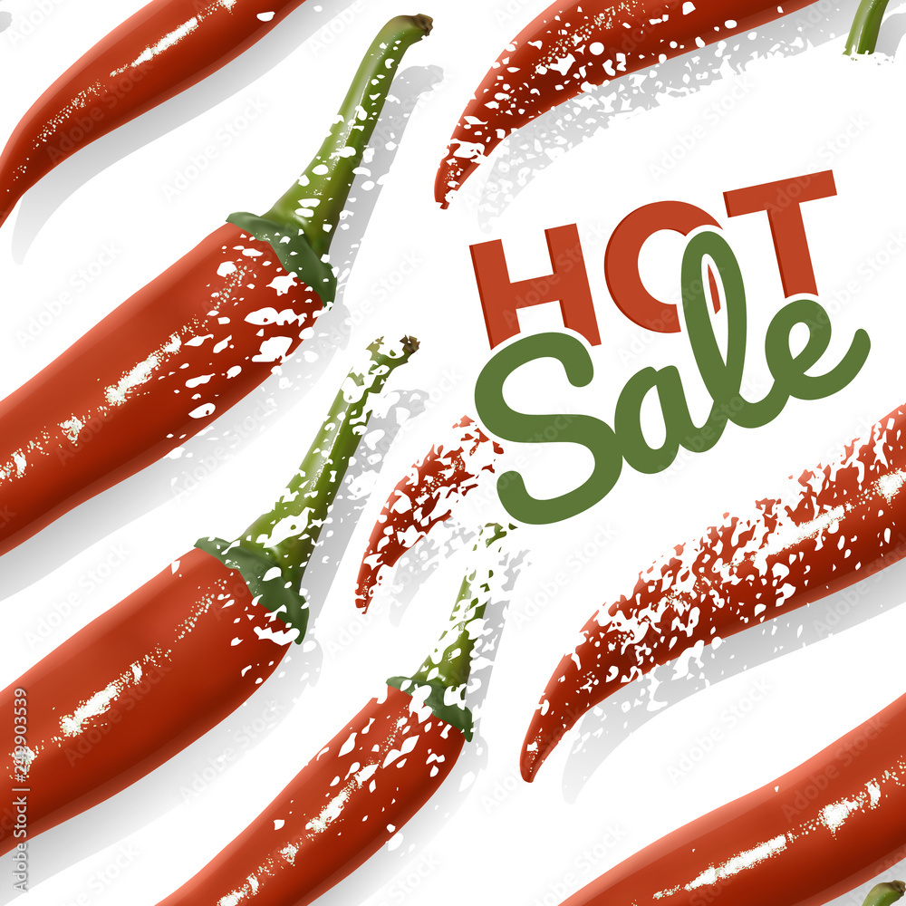 Hot sale background with chili pepper, hot discount, vector ...