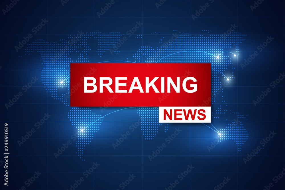 Breaking News World Map Background. Business and economics in the world ...