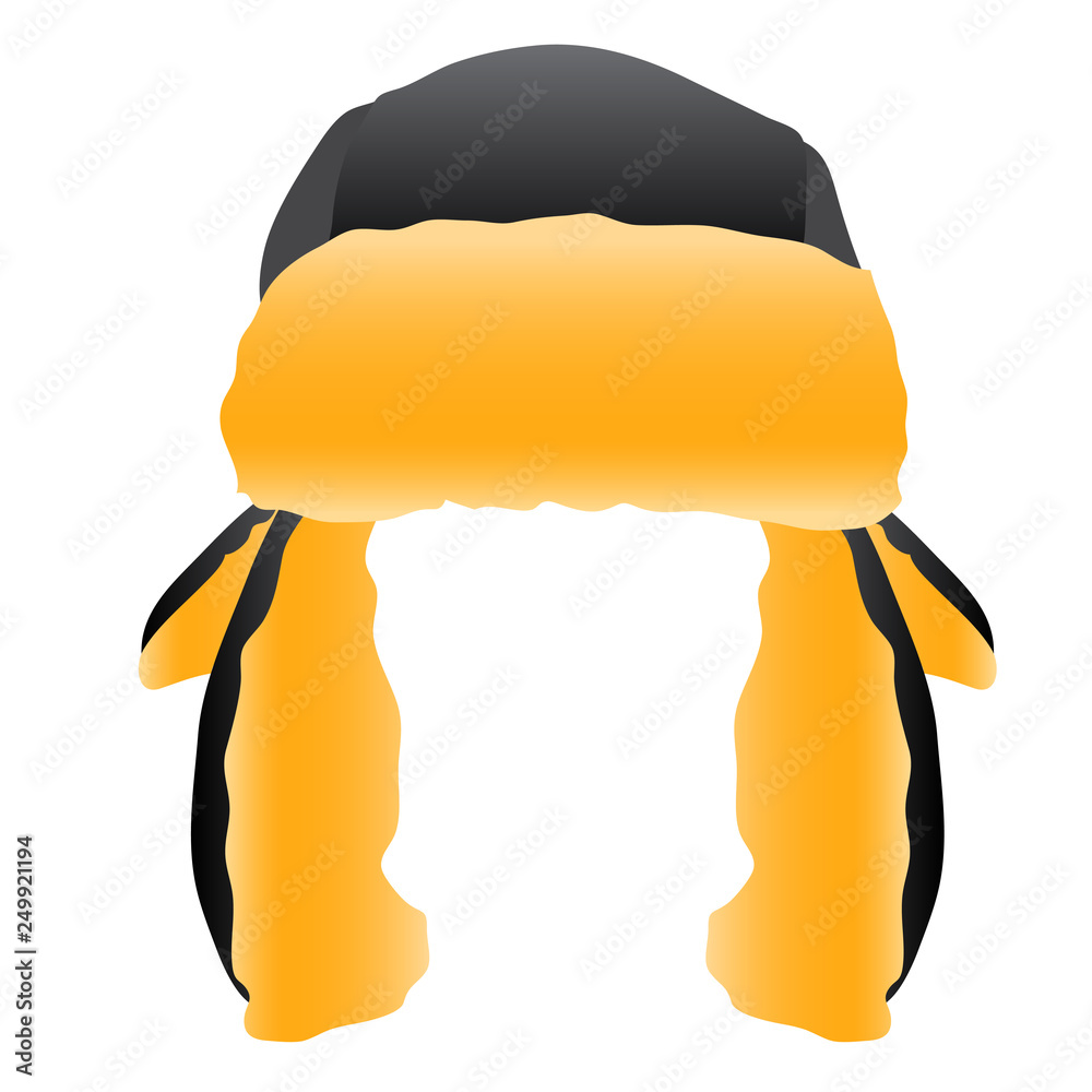 Black Trapper Cap Hat Vector Illustration Icon Symbol Graphic Stock ...
