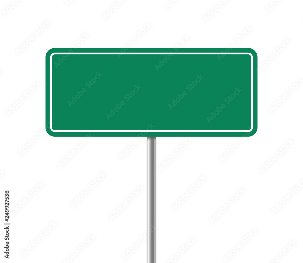 Green road sign realistic vector Stock Vector | Adobe Stock