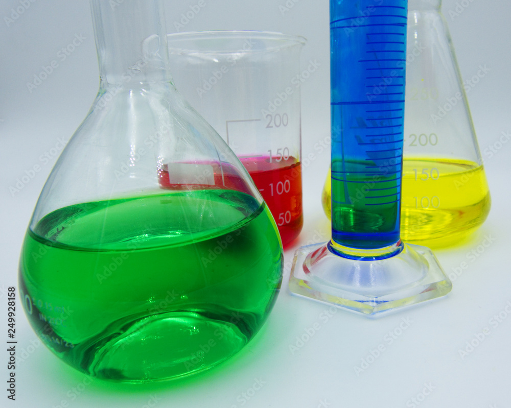 Poster Set of different glass labware, white background – Wall Art ...