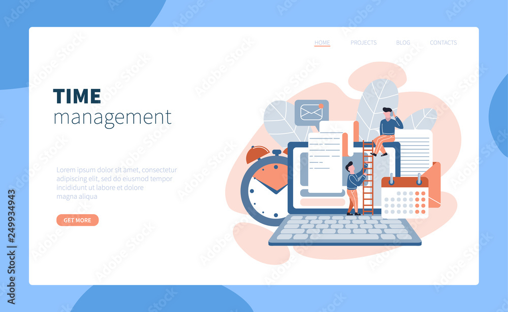 Time management banner with text place. Can use for web banner ...