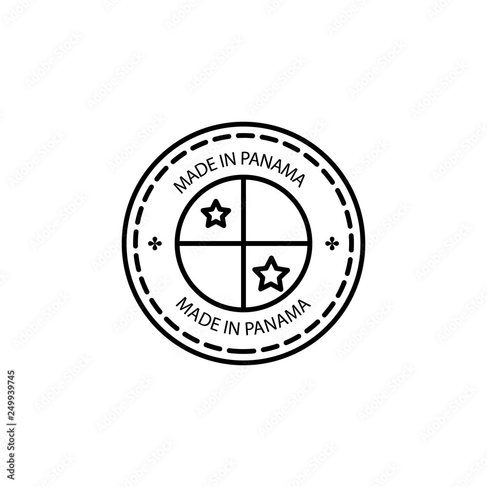 Passport stamp, visa, Panama, made in Panama icon. Element of passport ...