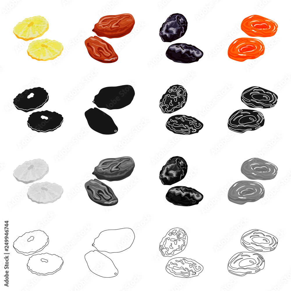 Vector design of food and raw symbol. Set of food and nature stock ...