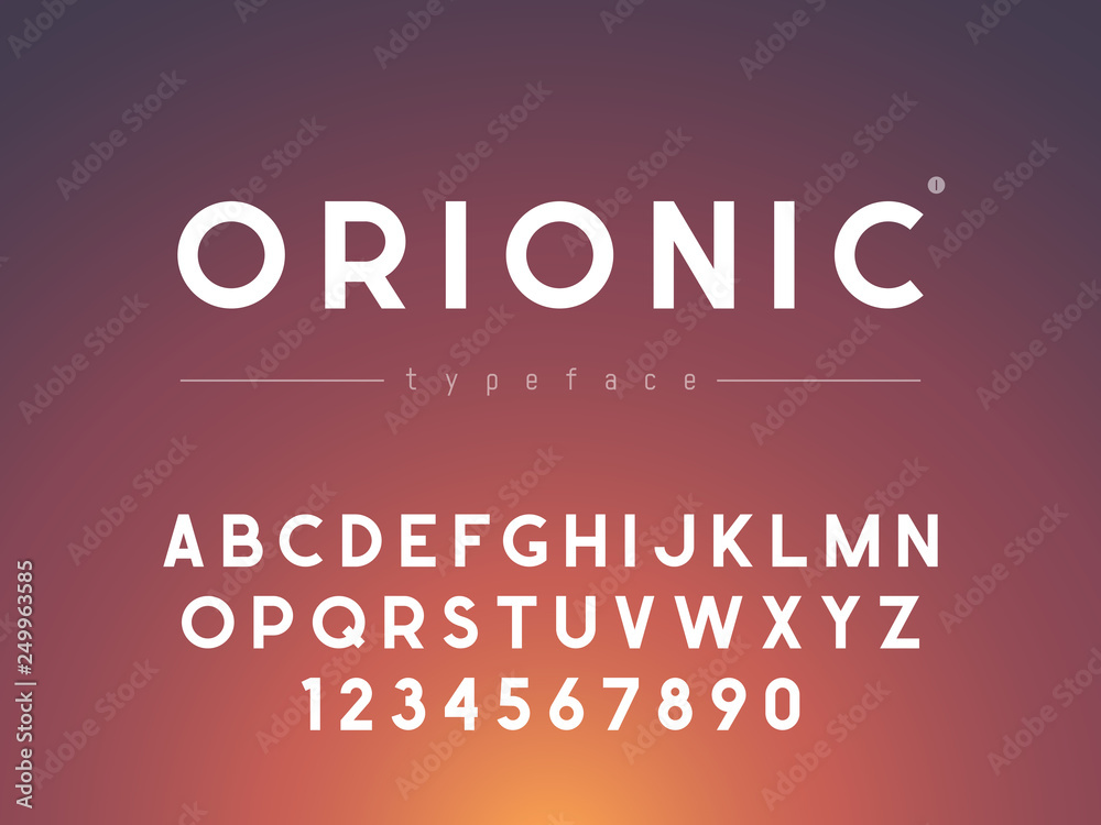 Latin uppercase alphabet letters and numbers. Vector illustration Stock ...