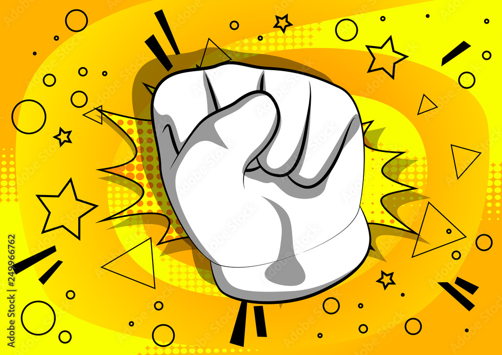 Vector cartoon hand making power to the people fist gesture ...