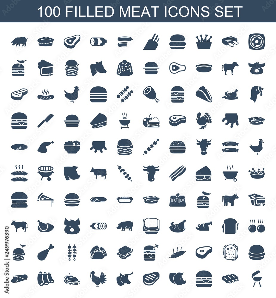 meat icons Stock Vector | Adobe Stock