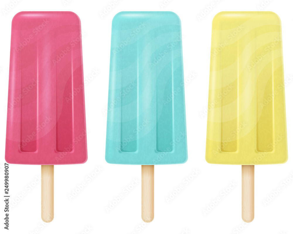 Set of ice lollies. Vector illustration. Stock Vector | Adobe Stock