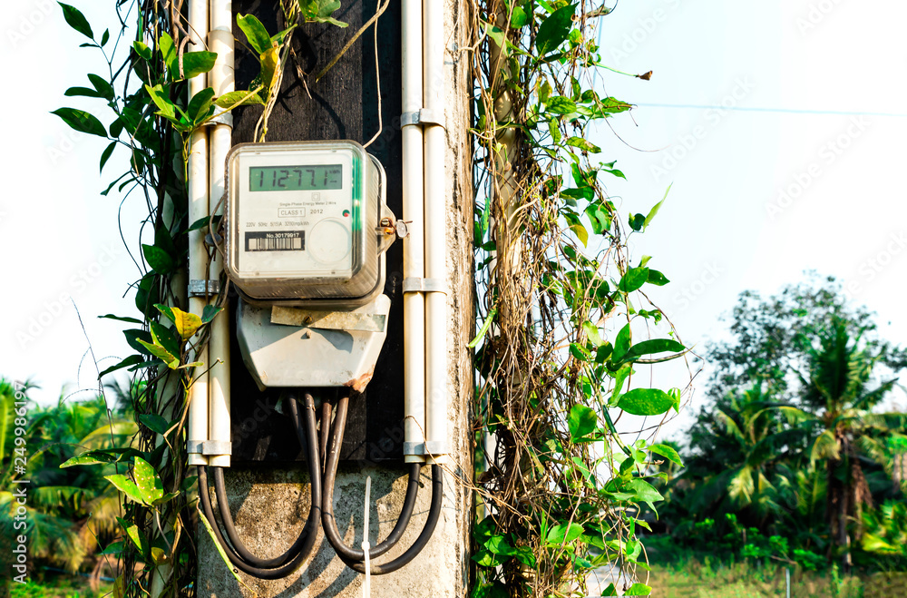 Electric reading meter for house energy supply monitoring technology ...