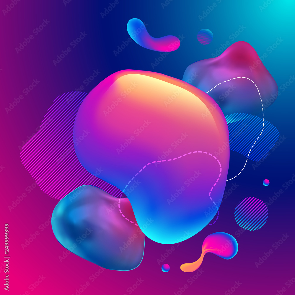 Fluid design graphic elements. Dynamic background with abstract forms and lines. Gradient ...