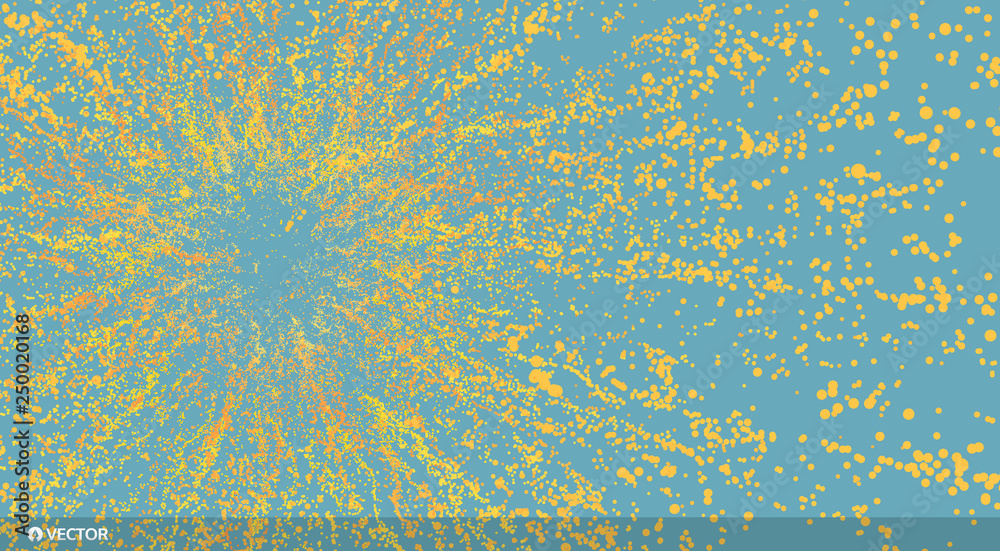 Point explode. Array with dynamic emitted particles. 3d technology ...