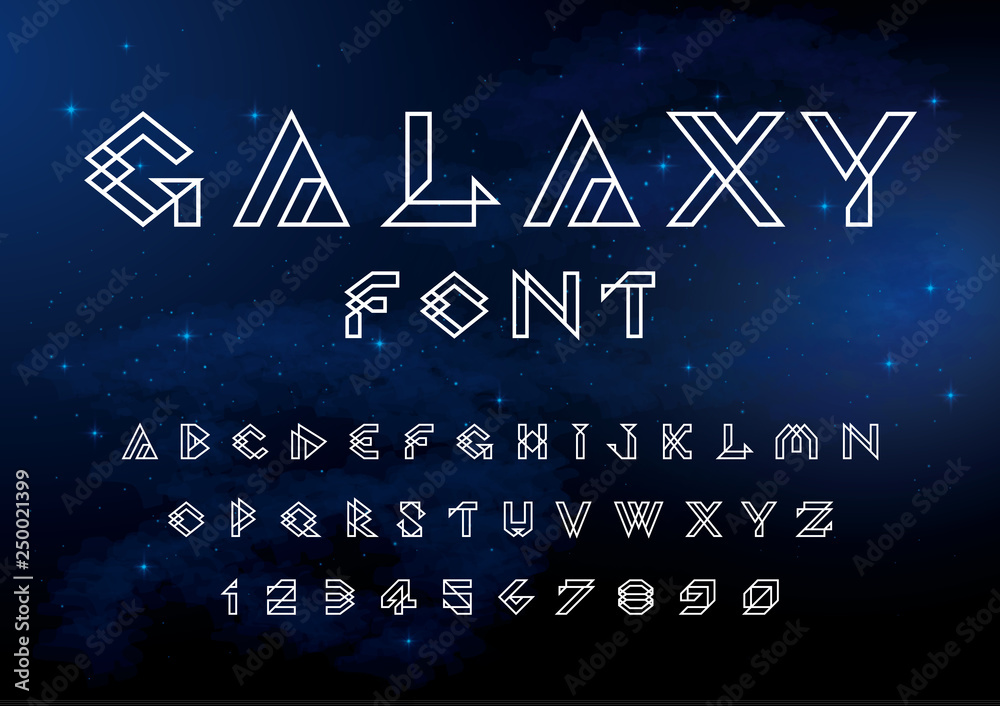 Vector of futuristic alphabet and number Stock Vector | Adobe Stock