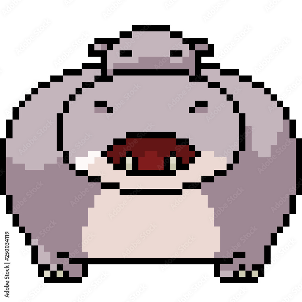 vector pixel art hippo Stock Vector | Adobe Stock