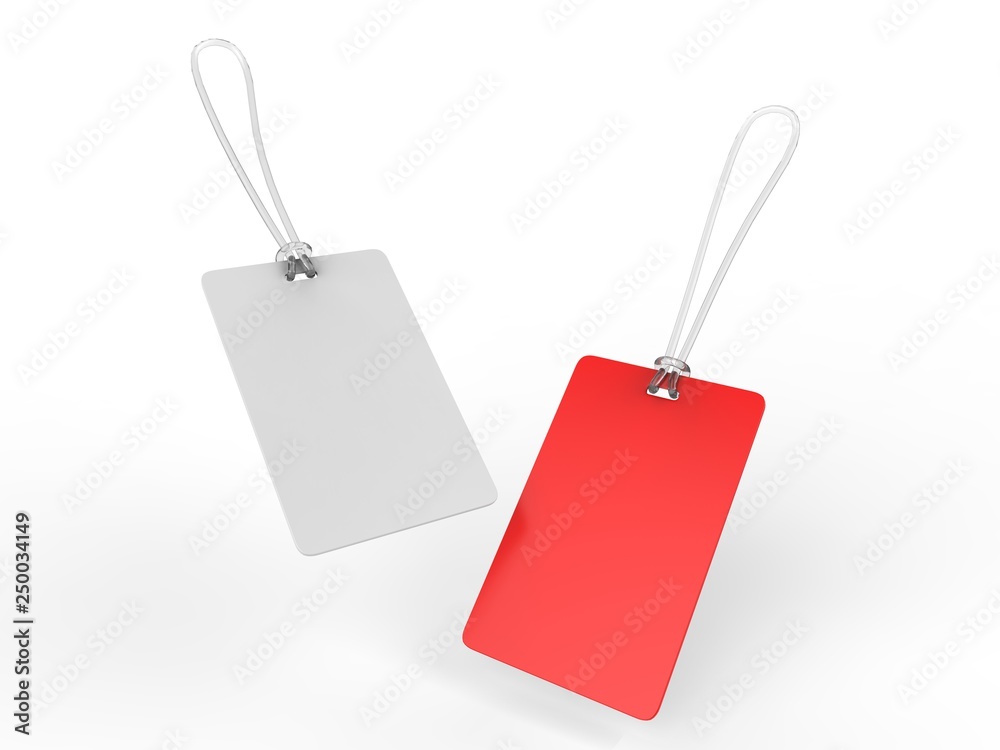 Blank Plastic Travel Number Luggage Identifier Tag for mock up. 3d ...