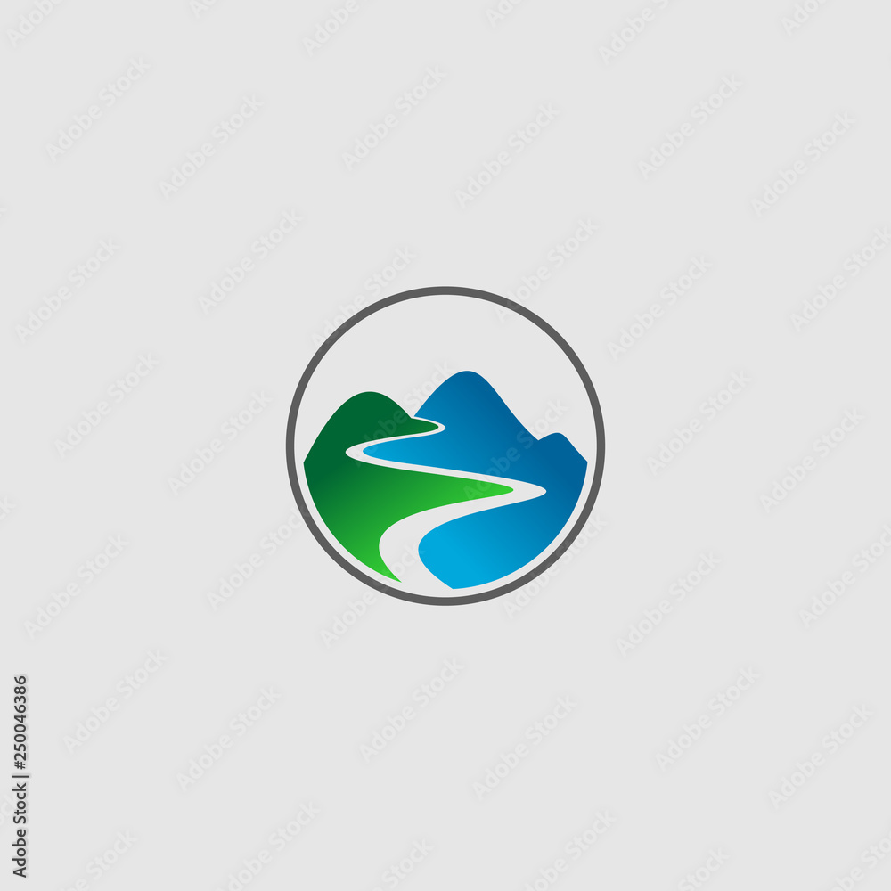 abstract Mountain spring water graphic logo template. Stock Vector ...
