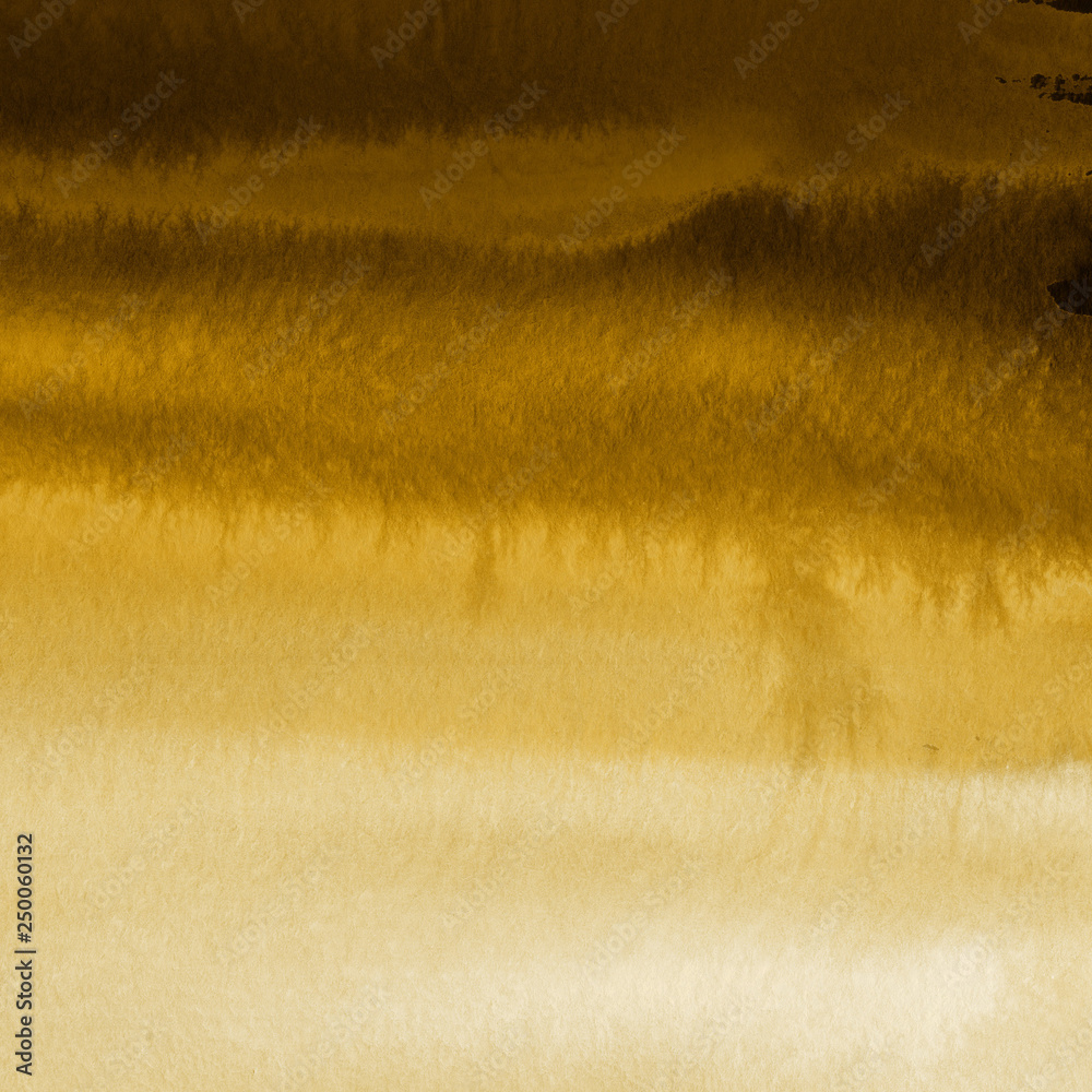 Gold luxury ink and watercolor textures on white paper background ...