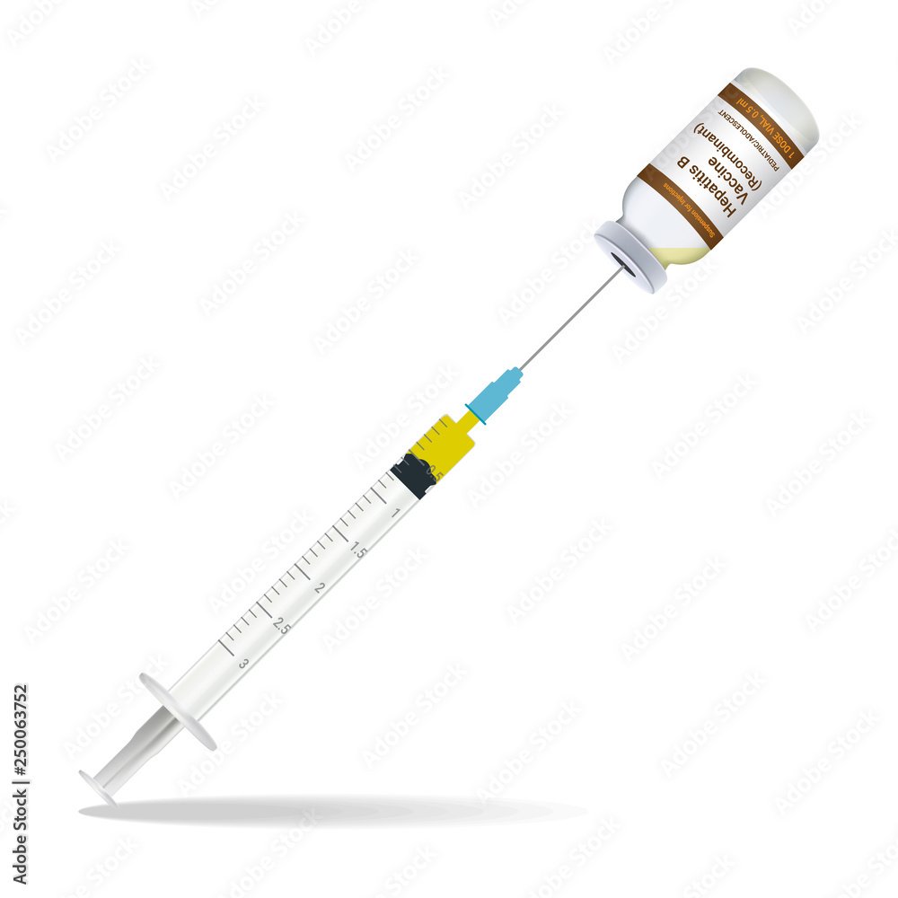 Immunization, Hepatitis Vaccine Syringe Contain Some Injection And ...