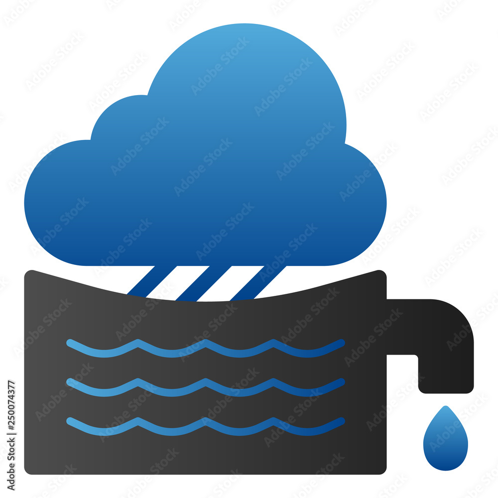 Rainwater tank flat icon. Water container color icons in trendy flat ...