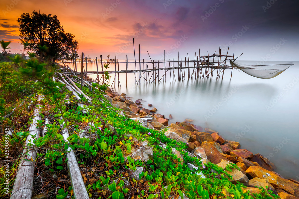 Langgai is made of bamboo and wood at Parit Jabar , Batu Pahat ...