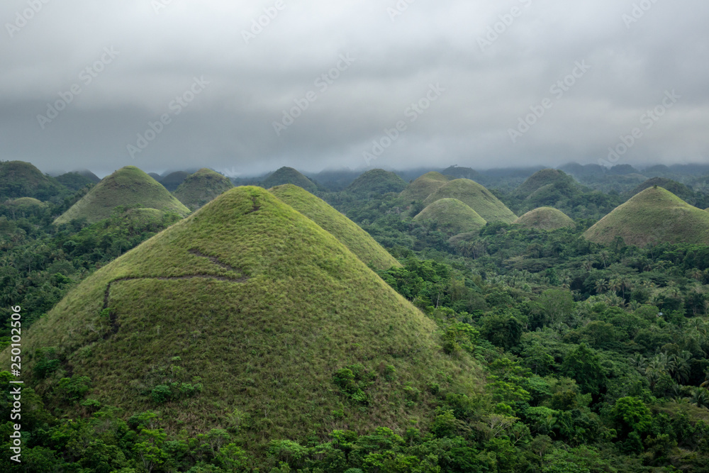 Main landmark of Bohol Island in Philippines - Chocolate Hills in ...