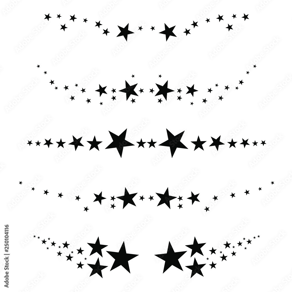 Horizontal dividers, stars design element Stock Vector | Adobe Stock
