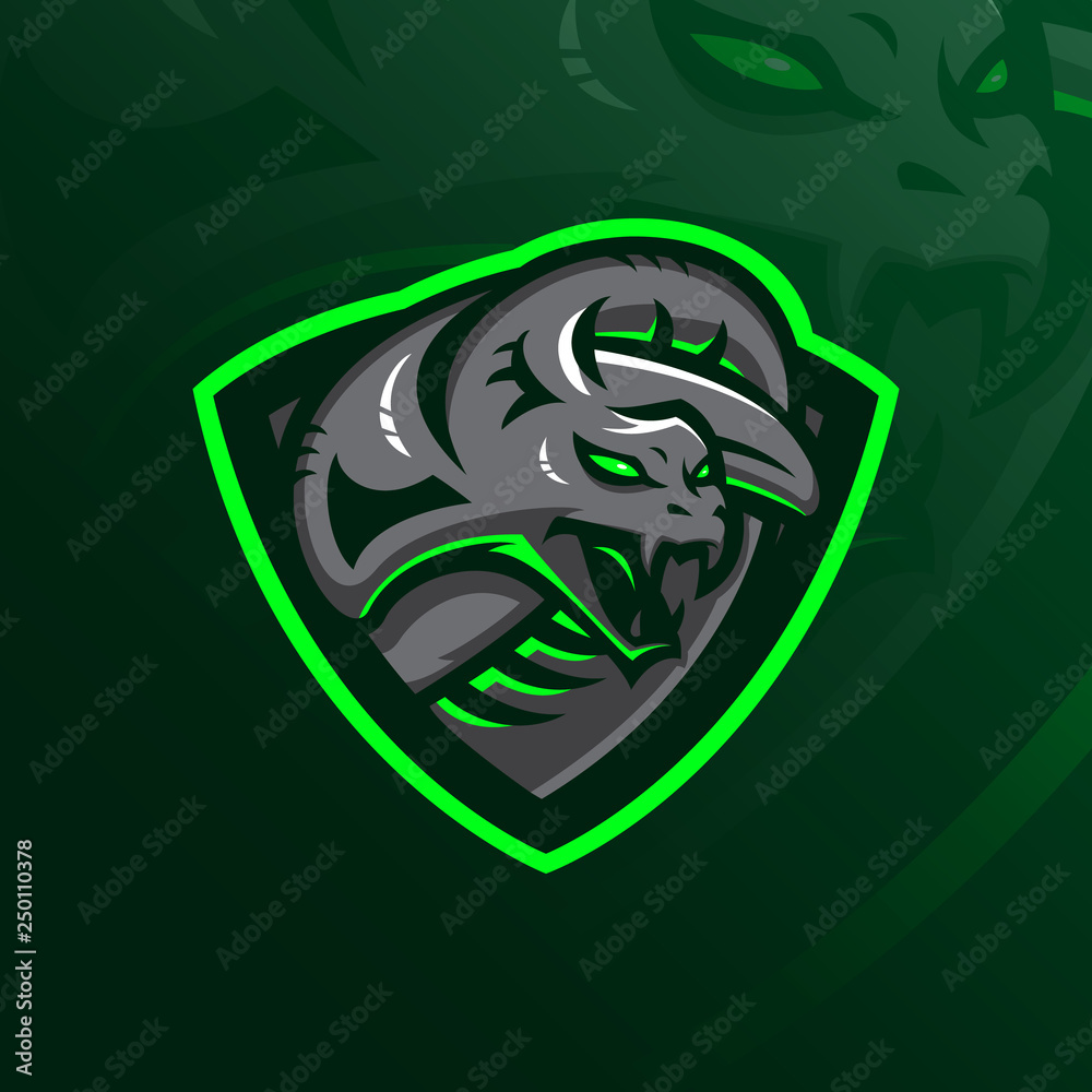 snake vector mascot logo design with modern illustration concept style ...