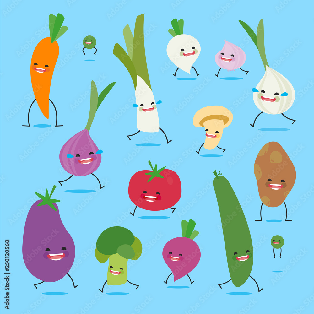 Cartoon Vegetables Without Faces