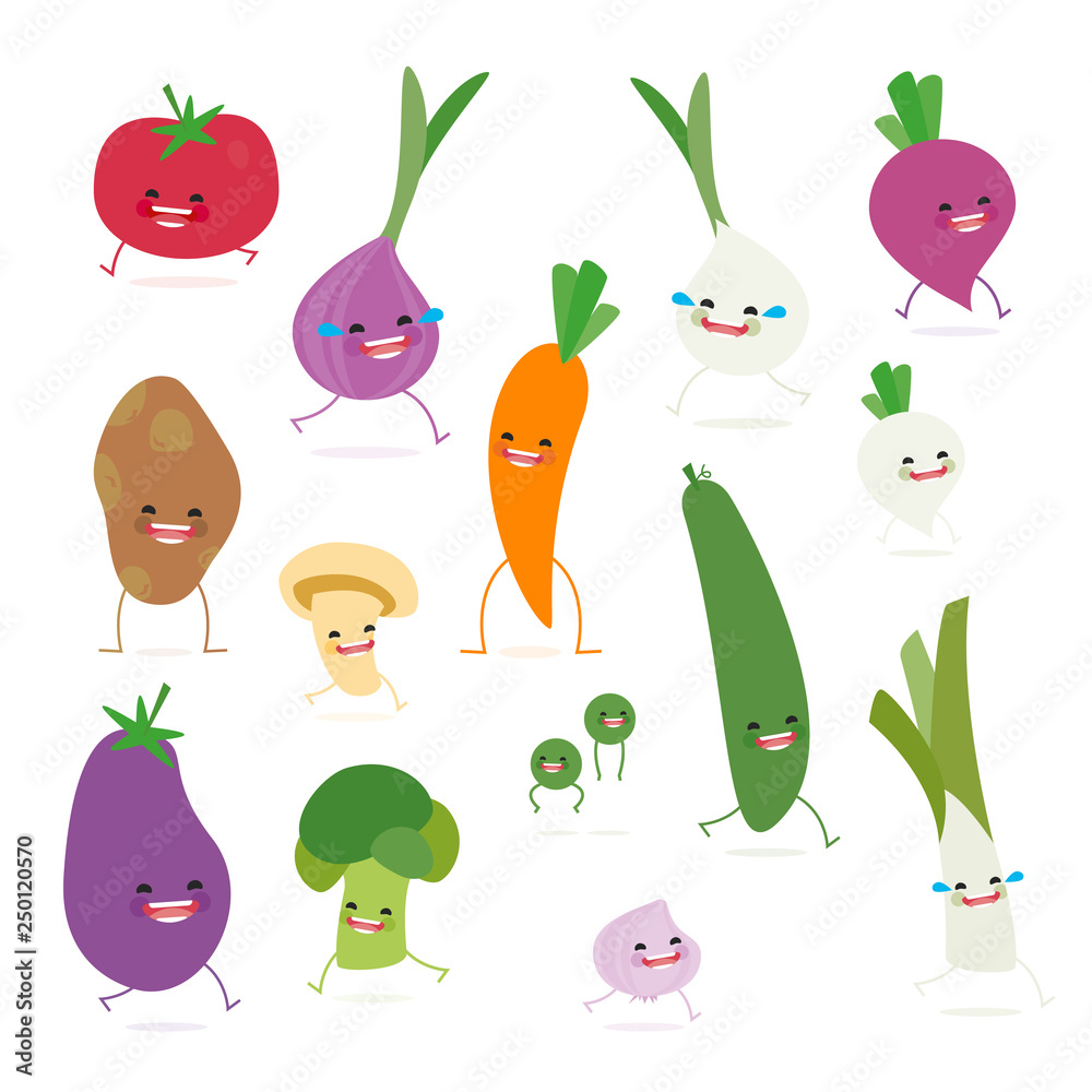 Cartoon Vegetables Without Faces