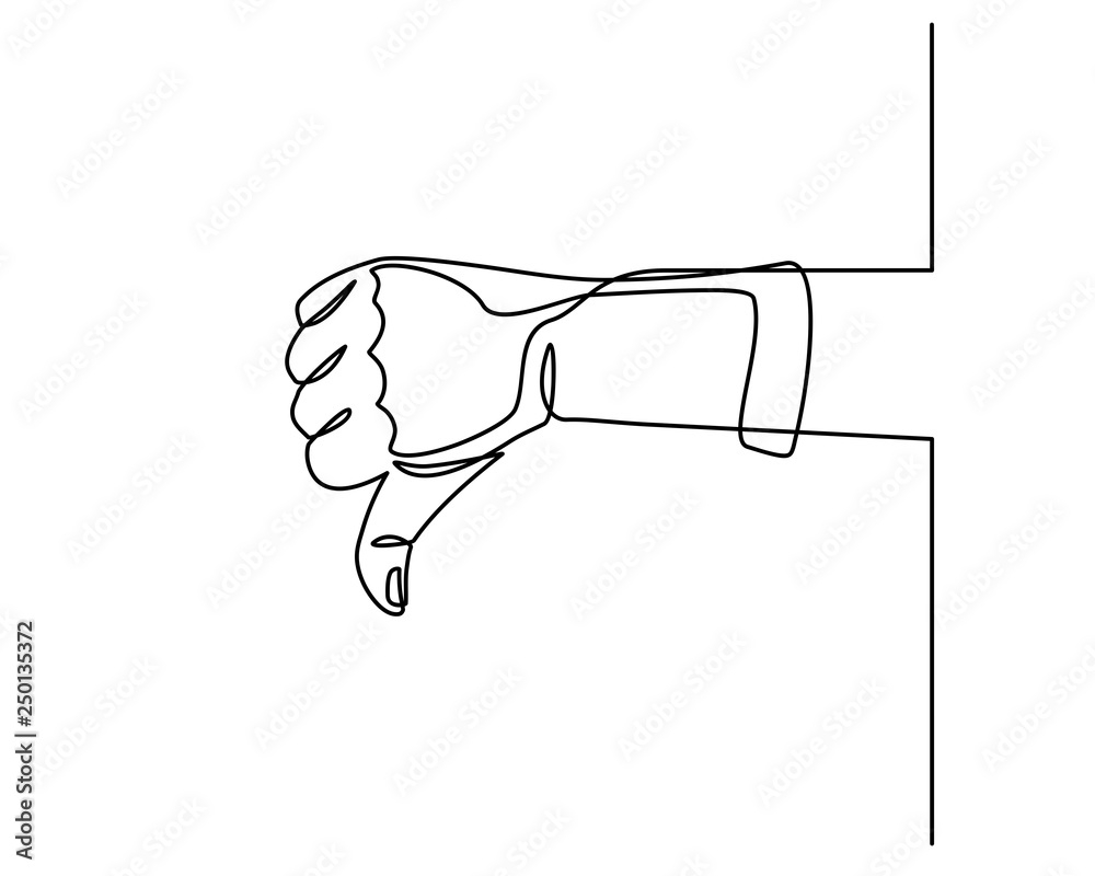 Hands indicate bad omen. Continuous one line drawing. Vector Stock ...