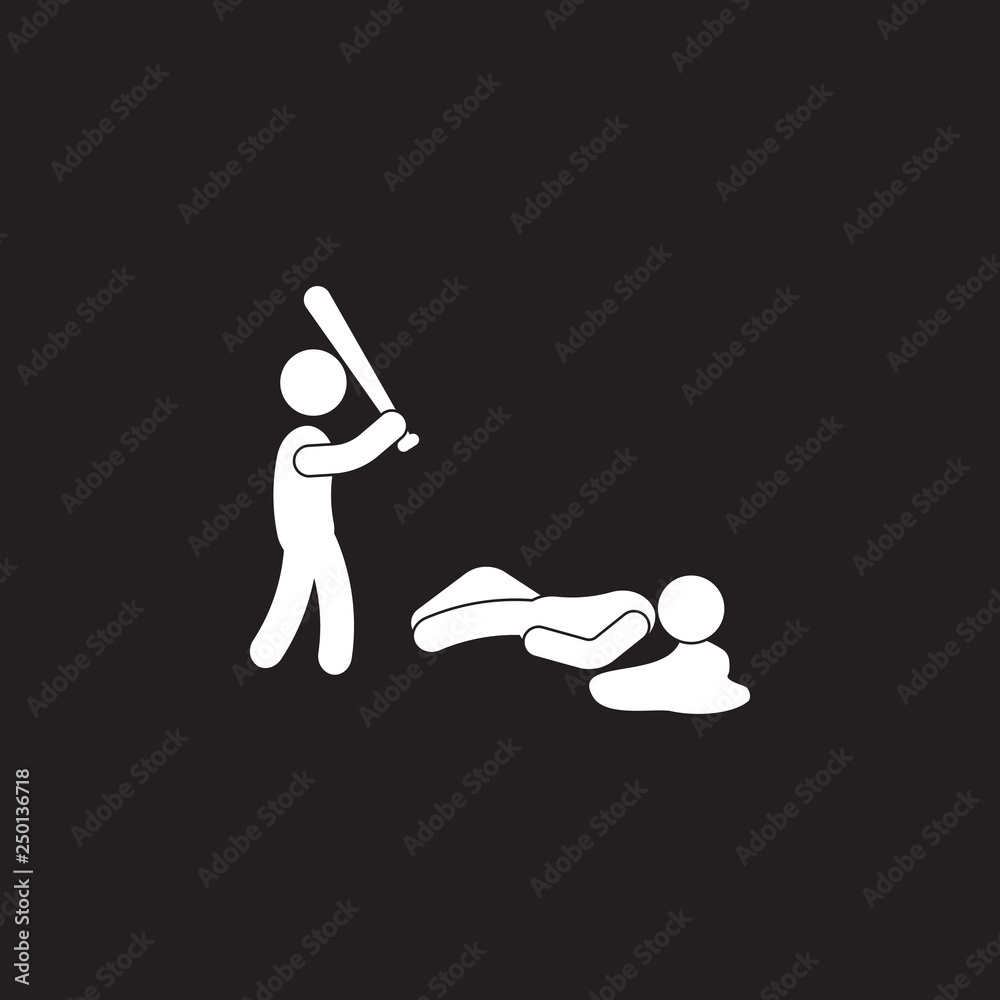 killing a man with a bat icon. Simple element illustration. killing a ...