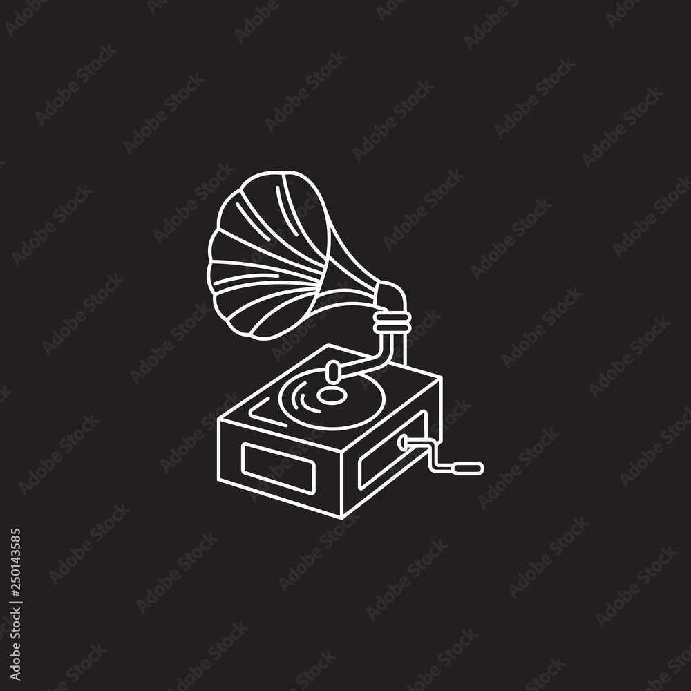Gramophone icon. Simple element illustration. Gramophone symbol design ...