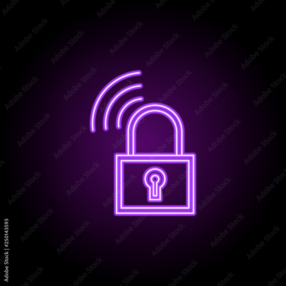 secure line vpn outline icon. Elements of Security in neon style icons ...