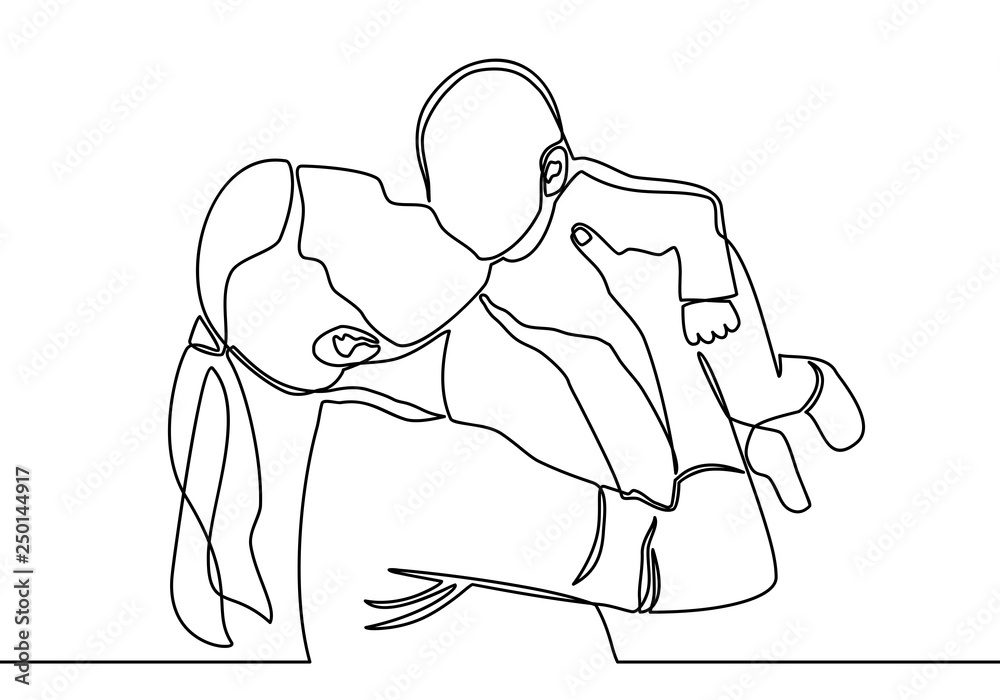 continuous line drawing of family, parenthood and people concept ...