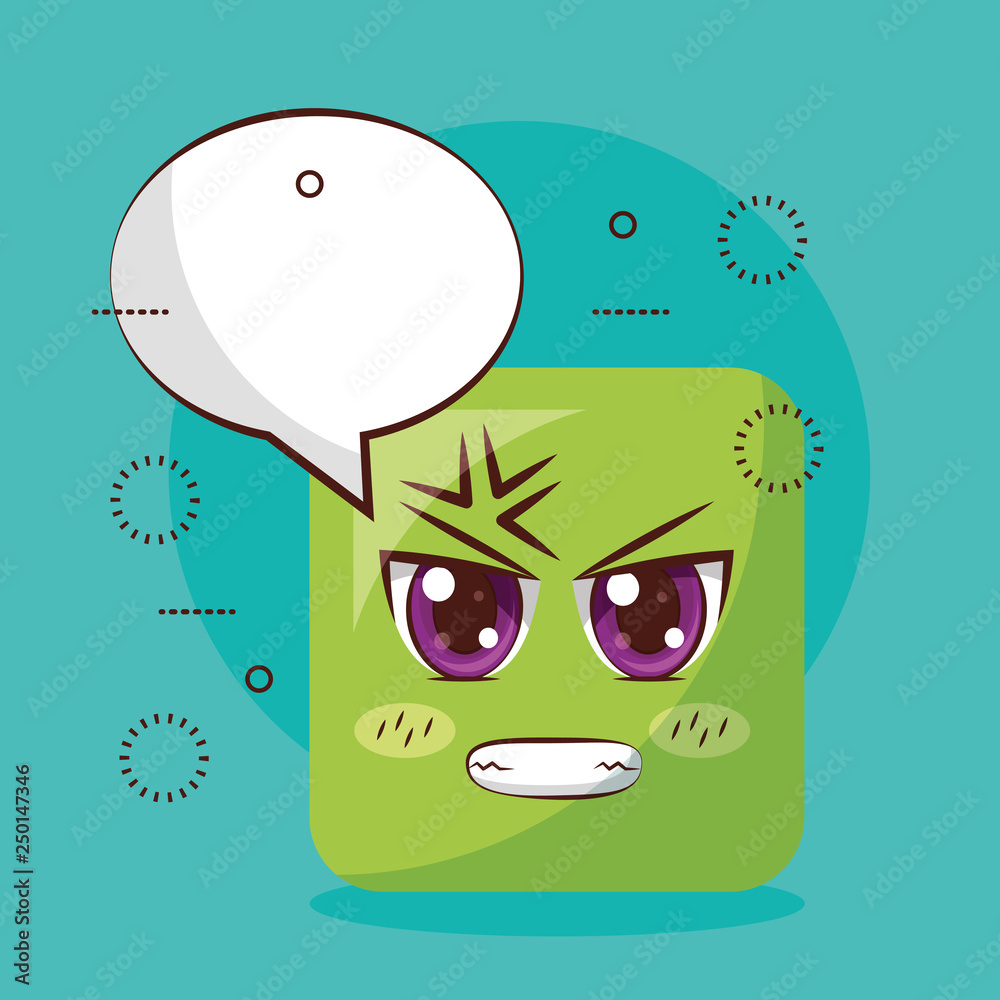 square face anime emoji Stock Vector | Adobe Stock