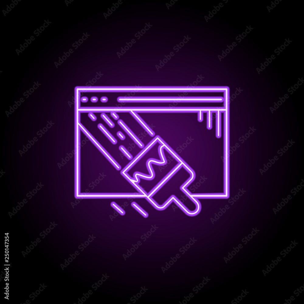 ui design icon. Elements of Web development in neon style icons. Simple ...
