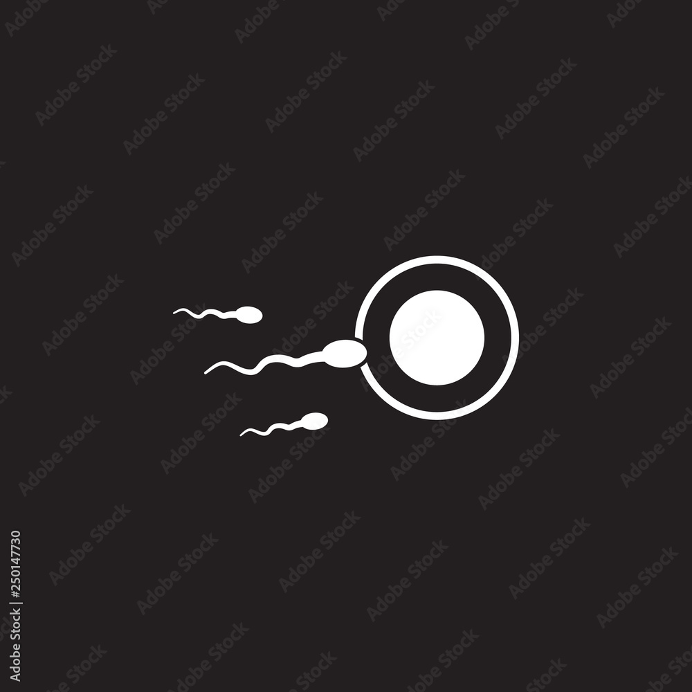 Sperm Fertilizing Egg Cell Icon Simple Element Illustration Sperm