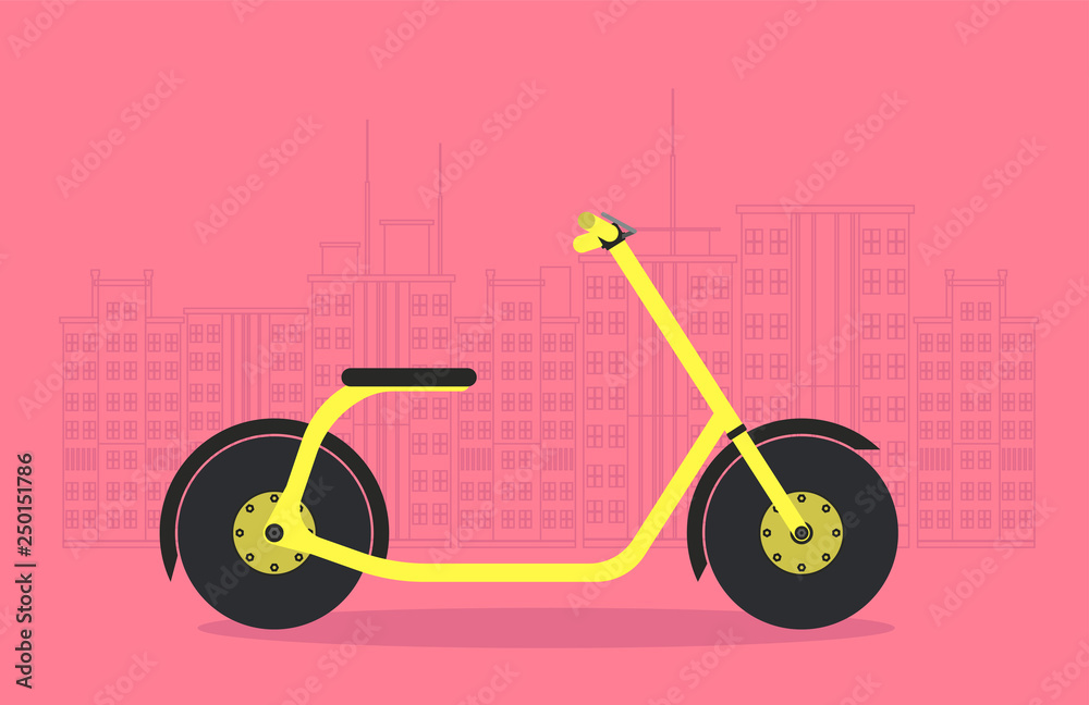 Cartoon picture with Electric Scooter, Electric Bike, Eco alternative ...