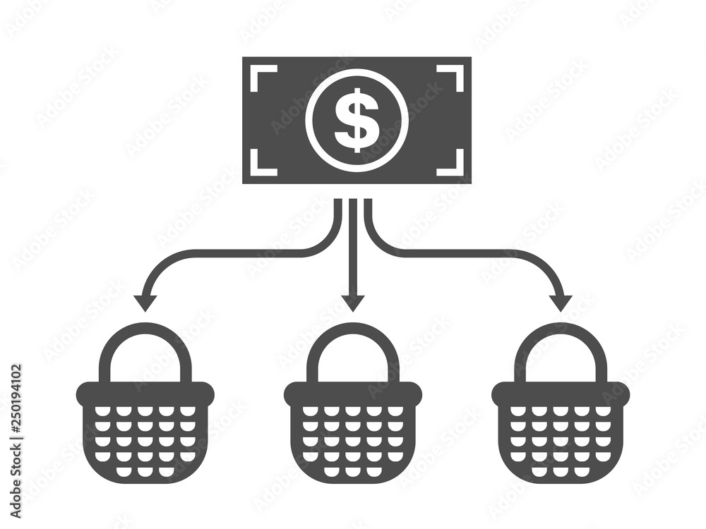 Allocation business icon. Diversification money concept. Financial ...