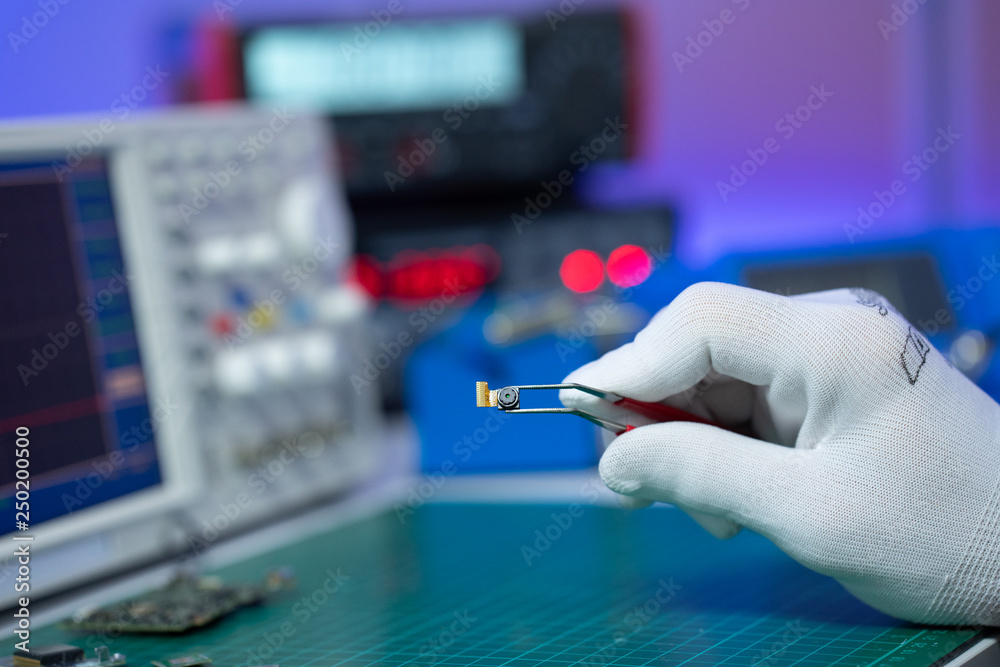 Silicon CCD matrix in the science lab Stock Photo | Adobe Stock