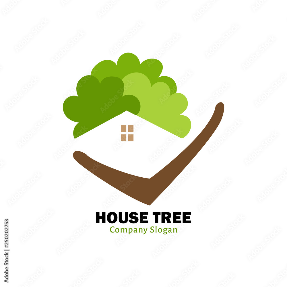 House tree logo Stock Vector | Adobe Stock