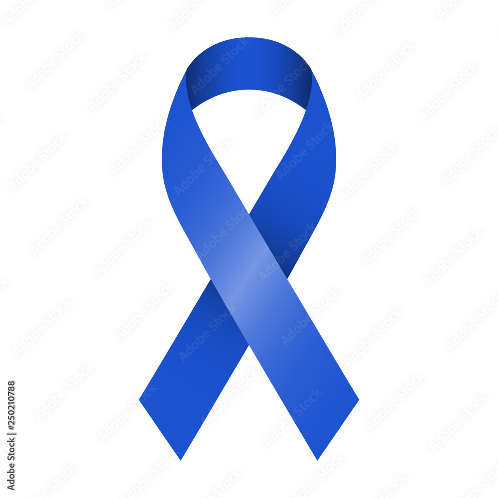 Blue ribbon vector illustration for support and awareness campaigns ...