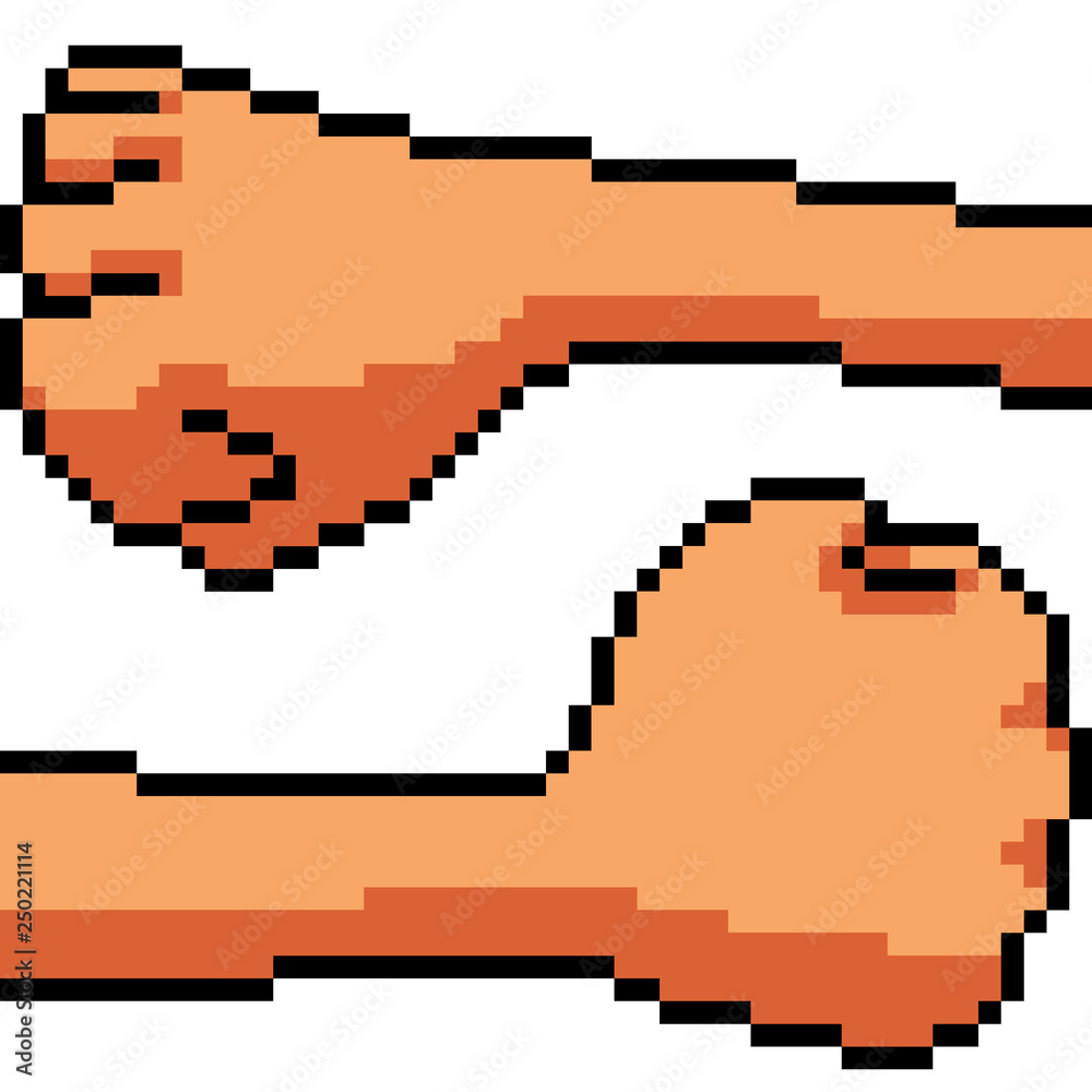 Vector Pixel Art Hand Fist Stock Vector Adobe Stock vector-pixel-art-hand-fist-stock-vector-adobe-stock