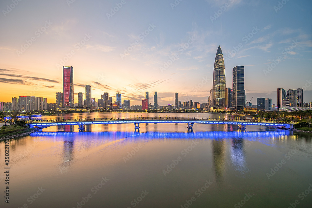Shenzhen Bay Talent Park Night Scene Stock Photo | Adobe Stock
