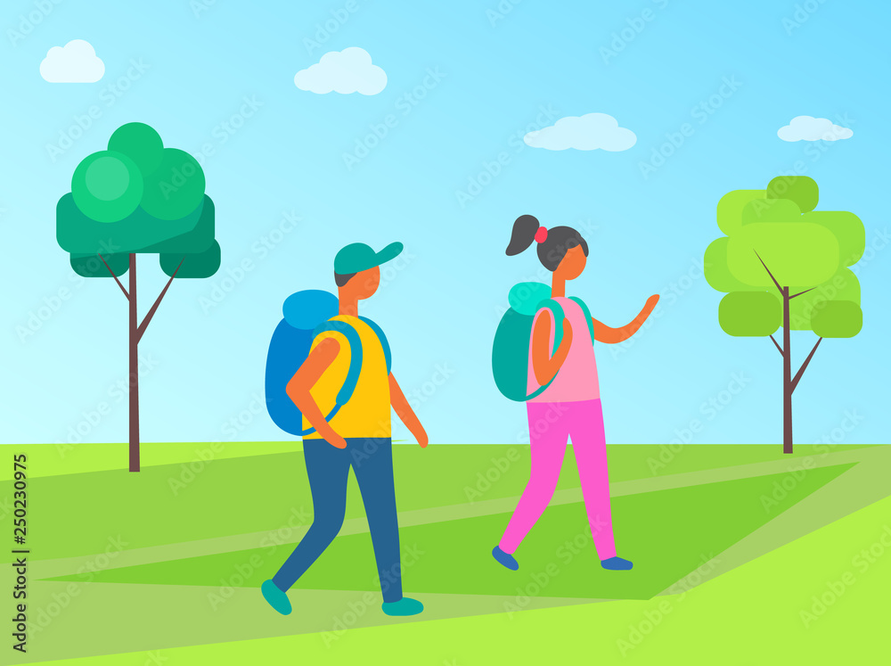 A Person Walking Cartoon Boy