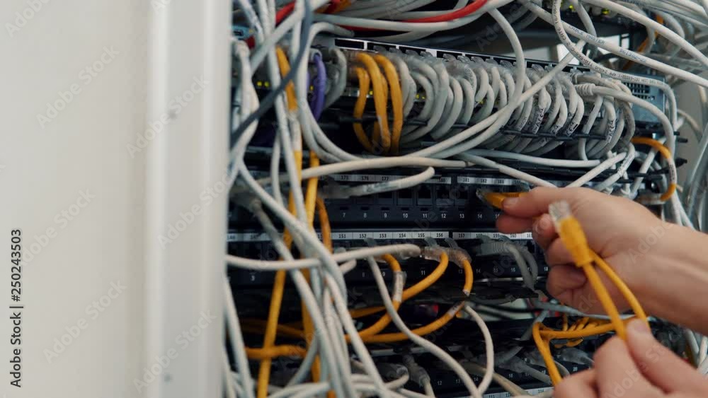 Server IT Engineer In Data Center Server Room.Network Engineer Working ...