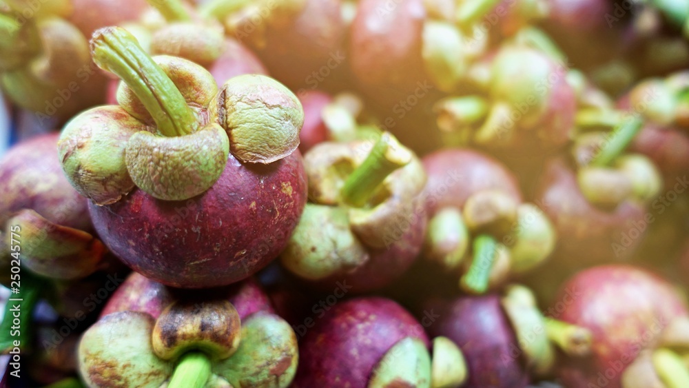 Healthy fruits Red mangosteen background, dark mangosteen, dark ...