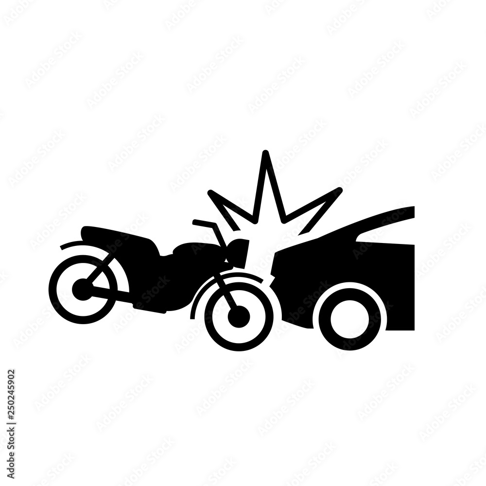 Motorbike accident icon. Clipart image isolated on white background ...
