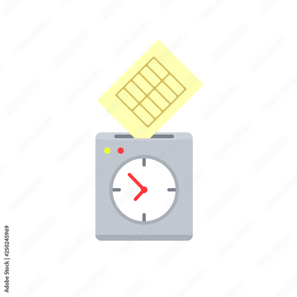 Punch clock icon. Clipart image isolated on white background Stock ...