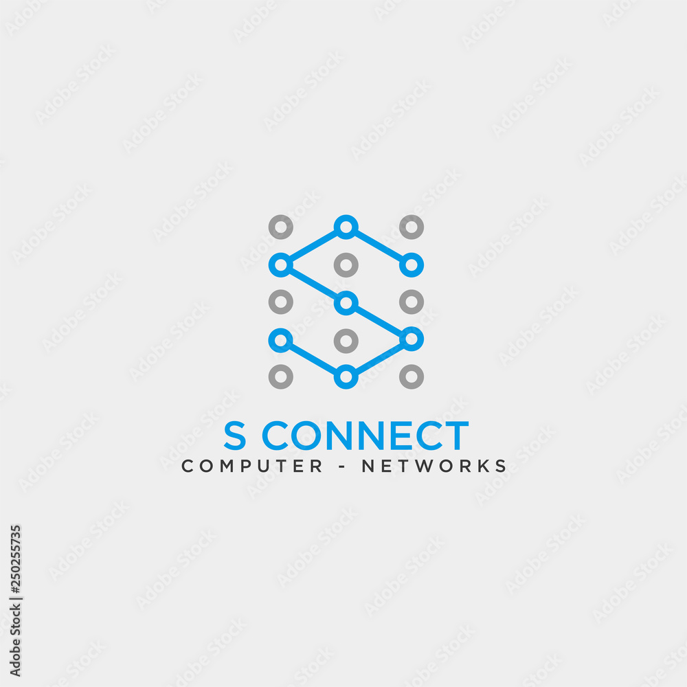 letter s digital technology network logo template vector illustration ...