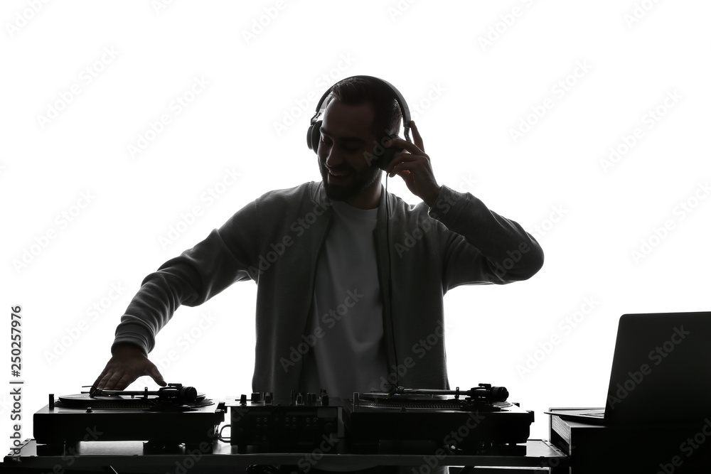 Dj Black Background With Silhouette